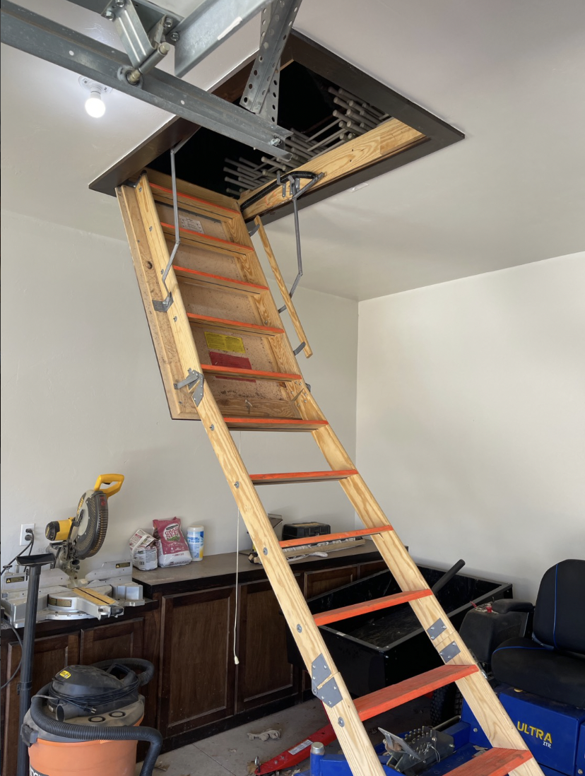 Attic Access Pull-Down Stairs – Home Run Inspections, LLC